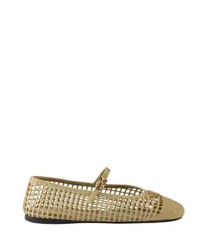 Prada Crochet Ballerinas Neutral