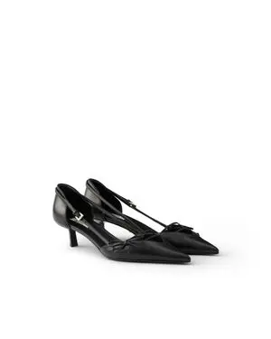 Prada Leather Open-side Pumps - Black