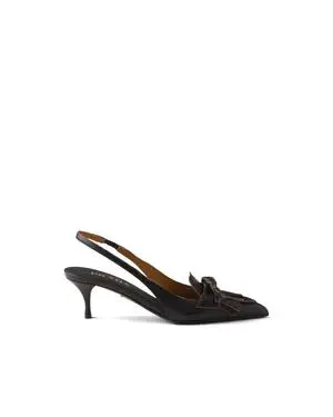Prada Leather Slingback Pumps - Black