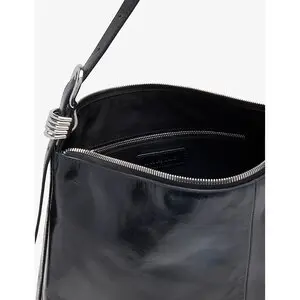 Whistles Ring-embellished Leather Shoulder Bag - Black