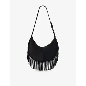 Whistles Sia Fringed Suede Cross-body Bag - Black