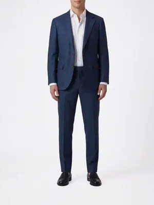 Brunello Cucinelli Linen And Silk Blend Single-breasted Dress - Navy