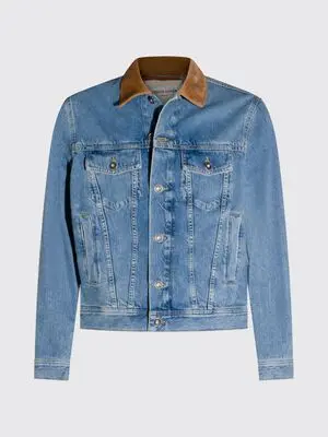 Jacob Cohen Denim Jacket With Suede Collar - Gnawed Blue