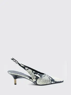 Khaite Khaite Python Print Leather Bella Slingback Stiletto Heel Shoes Beige