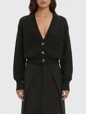 Victoria Beckham Wool Blend Cardigan - Black