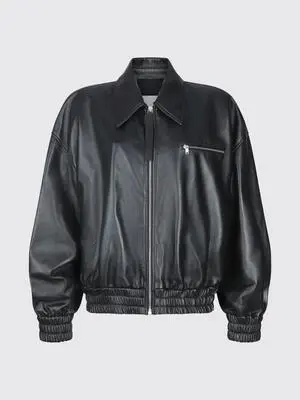 JIL SANDER Leather Bomber Jacket - Black