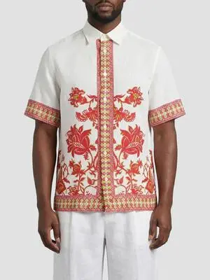 Etro Linen Shirt With Floral Motif - Multicolor