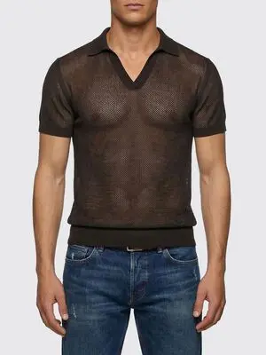 TOM FORD Cotton And Silk Polo Shirt - Brown