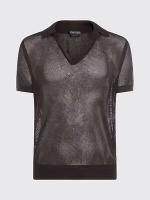 TOM FORD Cotton And Silk Polo Shirt - Brown