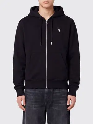 AMI Paris Zip-up Hoodie - Black