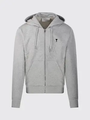 AMI Paris Zip-up Hoodie - Grey