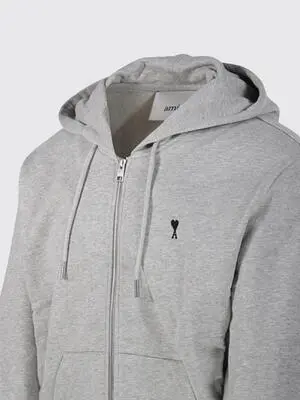 AMI Paris Zip-up Hoodie - Grey