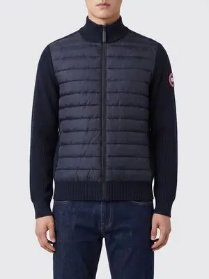 Canada Goose Wool Cardigan With Quilted Panels And Logo Patch