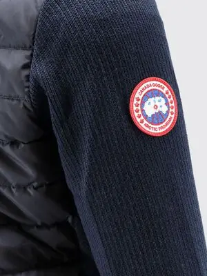 Canada Goose Wool Cardigan With Quilted Panels And Logo Patch