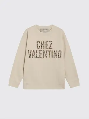 Valentino Garavani Chez Cotton Crewneck Sweatshirt With Printed Logo