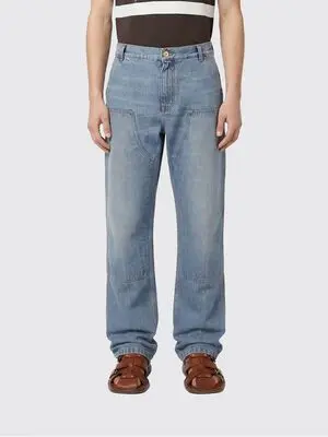Versace Wide Leg Cargo Jeans In Cotton