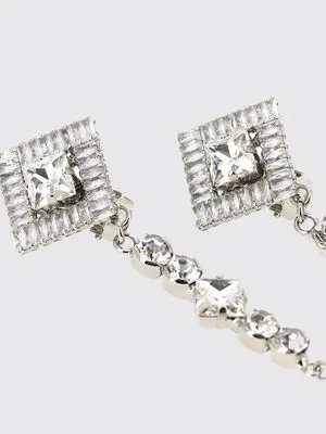 Alessandra Rich Crystal And Faux Pearl Drop Earrings