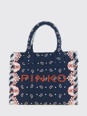 Pinko Bandana Print Cotton Tote Bag - Blue