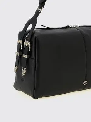 Pinko Keeper Bag Large Biker Leather Bag - Black