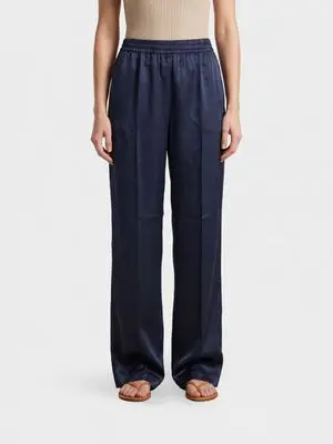 Aspesi Wide Leg Silk Trousers - Blue