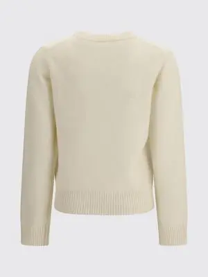 GANNI Recycled Wool Blend Crew Neck Pullover - White