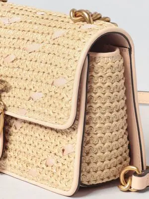 Pinko Woven Mini Bag With Bird Clasp - Rope
