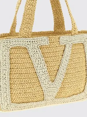 Valentino Garavani Viva Superstar Crochet Raffia Bag - Beige