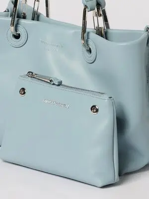 Emporio Armani Handbag With Top Handles And Shoulder Strap - Gnawed Blue
