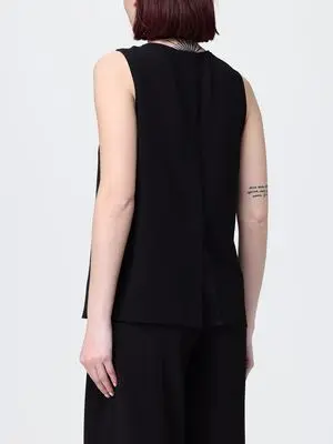 Emporio Armani Sleeveless Mandarin Collar Top - Black
