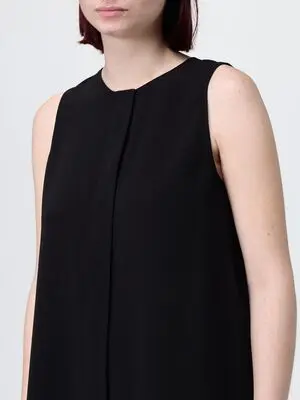 Emporio Armani Sleeveless Mandarin Collar Top - Black