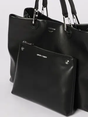 Emporio Armani Synthetic Nappa Bag With Detachable Pouch - Black
