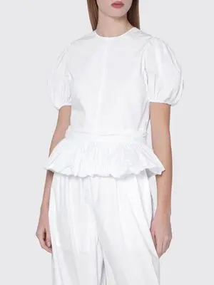 ROTATE BY BIRGER CHRISTENSEN Puff Sleeve Peplum Top - White