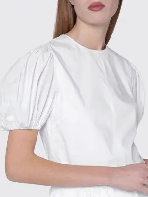 ROTATE BY BIRGER CHRISTENSEN Puff Sleeve Peplum Top - White