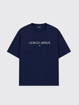 Giorgio Armani Cotton Crew Neck T-shirt With Logo