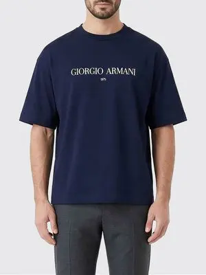 Giorgio Armani Cotton Crew Neck T-shirt With Logo