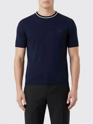 Giorgio Armani Crew Neck Sweater In Linen And Silk