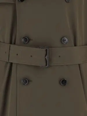 Burberry Cotton Double Breasted Trench Coat