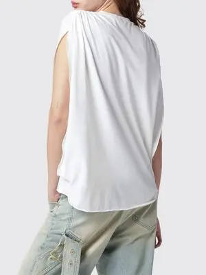 DARKPARK Asymmetrical Cotton Jersey Blouse - White