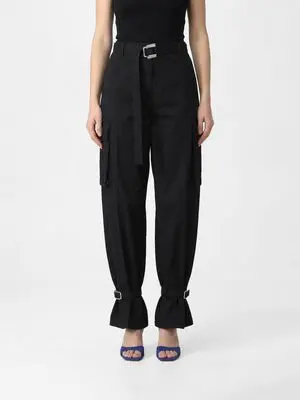 Attico Nylon Cargo Pants With Belted Cuffs - Black