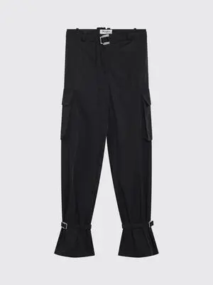 Attico Nylon Cargo Pants With Belted Cuffs - Black