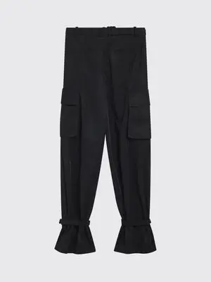 Attico Nylon Cargo Pants With Belted Cuffs - Black