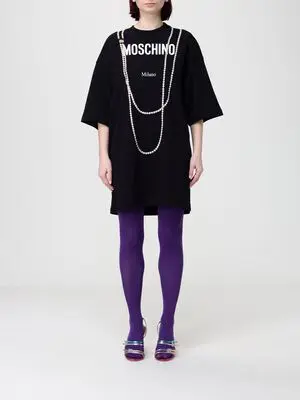 Moschino Cotton Logo Print T-shirt Mini Dress