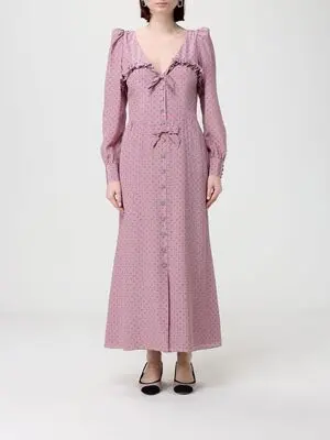 Alessandra Rich Polka Dot Midi Dress