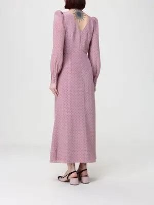 Alessandra Rich Polka Dot Midi Dress