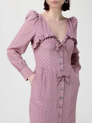 Alessandra Rich Polka Dot Midi Dress