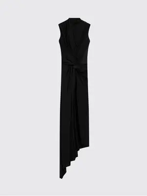 Balenciaga Asymmetric Midi Jersey Dress - Black