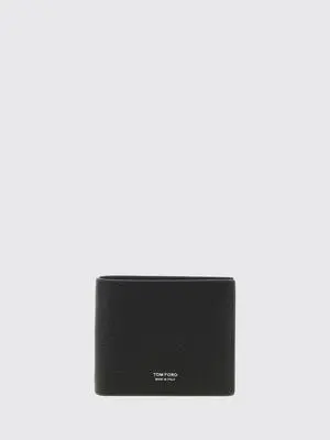 TOM FORD Bifold Calf Leather Wallet With Bill Compartment And Logo - Black