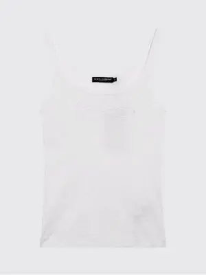 Dolce & Gabbana Ribbed Tank Top With Logo Detail
