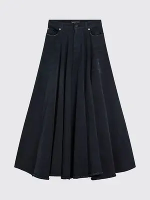 Balenciaga A-line Denim Midi Skirt - Navy