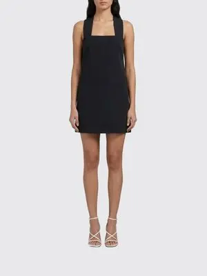 Khaite Silk Mini Dress With Square Neckline And Off-the-shoulder Design - Black